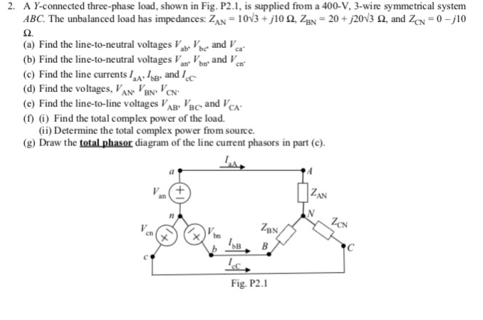 Solved 2. A Y-connected three-phase load, shown in Fig. P2., | Chegg.com