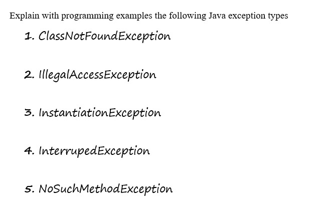 Solved Explain with programming examples the following Java | Chegg.com