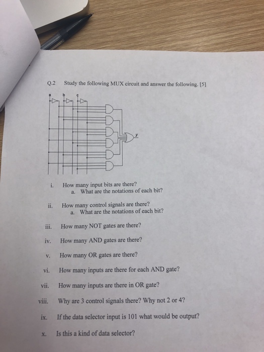 Solved 0.2 Study the following MUX circuit and answer the | Chegg.com