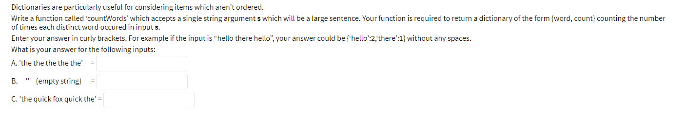 Solved Dictionaries are particularly useful for considering | Chegg.com