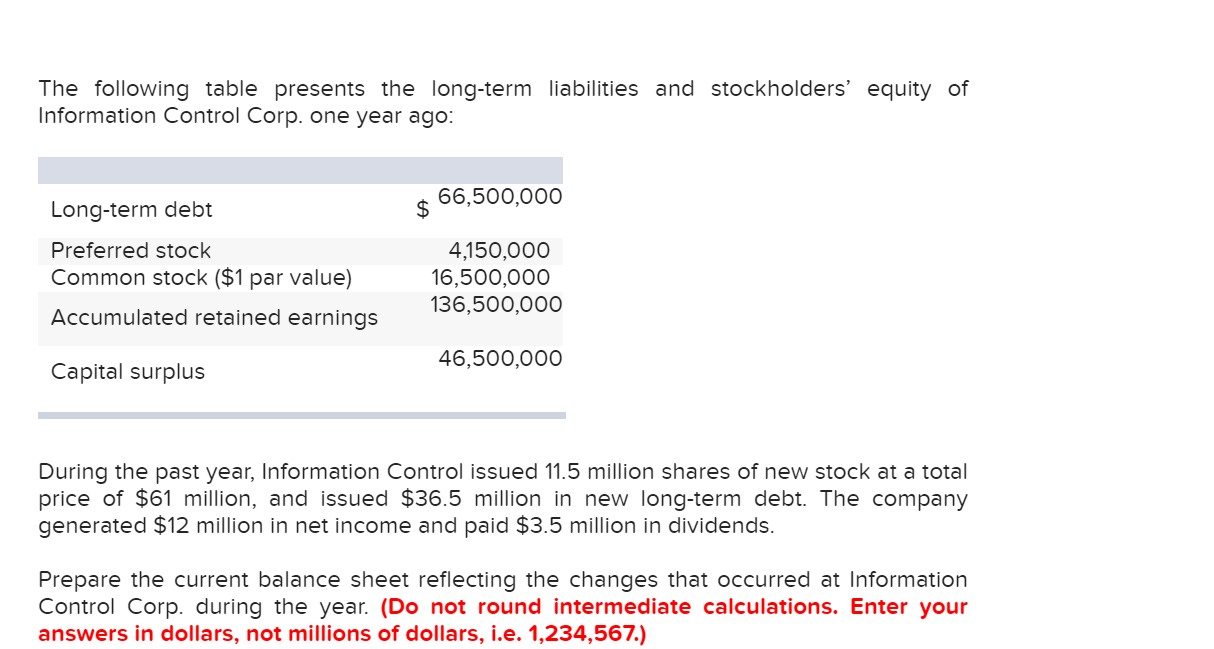 Solved The following table presents the long-term | Chegg.com