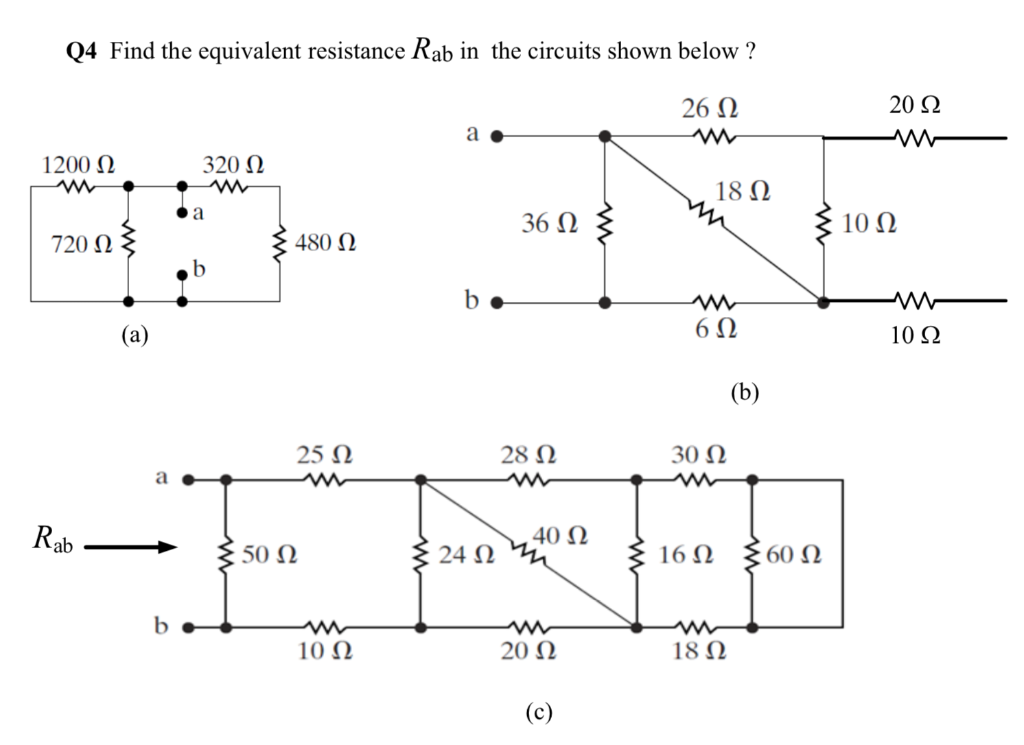 Solved 04 Find the equivalent resistance Rab in the circuits | Chegg.com