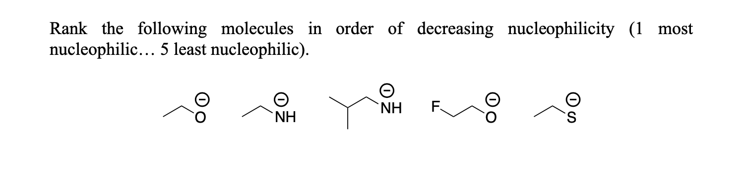 Solved Rank the following molecules in order of decreasing | Chegg.com
