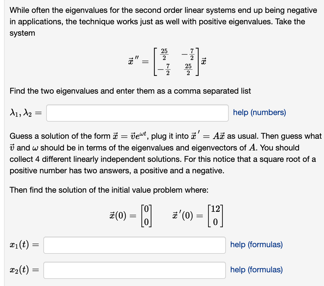 Solved While often the eigenvalues for the second order | Chegg.com