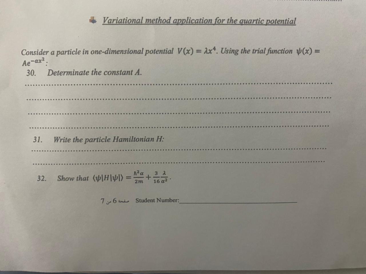 Solved Variational method application for the quartic | Chegg.com