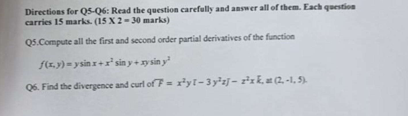 Solved Directions for Q5-Q6: Read the question carefully and | Chegg.com
