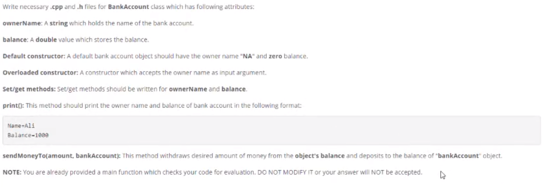 Solved bankaccount.h #ifndef BANKACCOUNT_H_ #define | Chegg.com