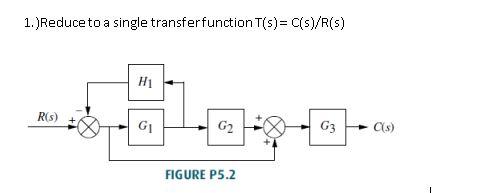 Solved 1.) Reduce to a single transferfunction | Chegg.com