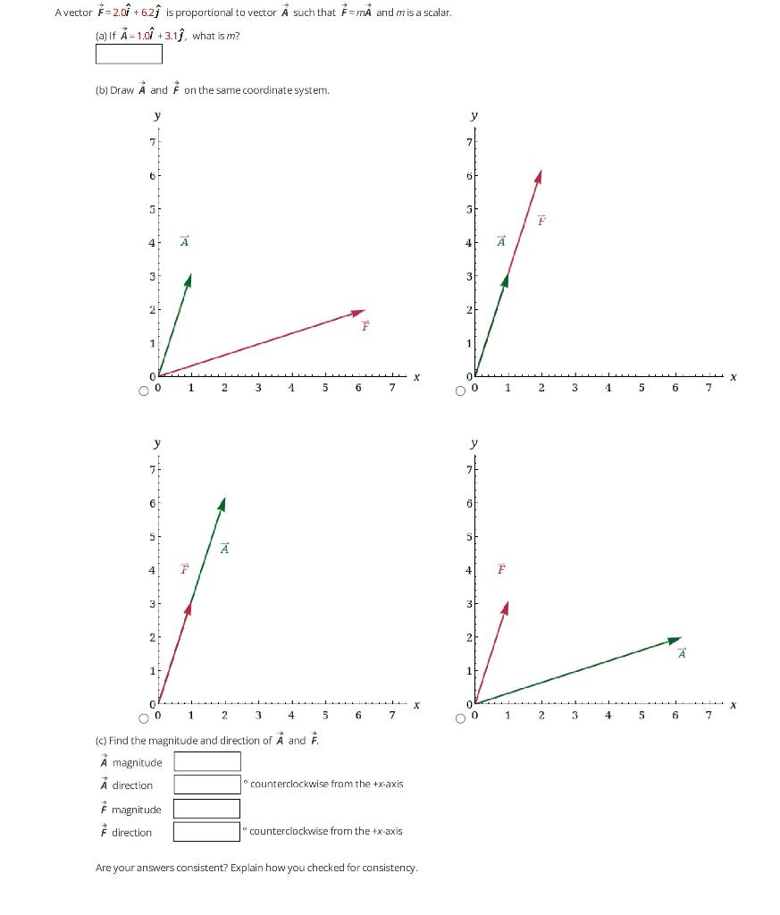 Solved Avector = 2.0 +6.29 is proportional to vector A such | Chegg.com