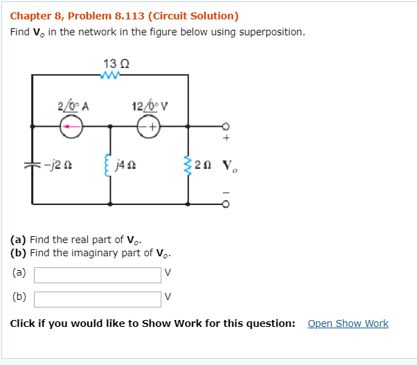 Solved Chapter 8, Problem 8.113 (Circuit Solution) Find Vo | Chegg.com