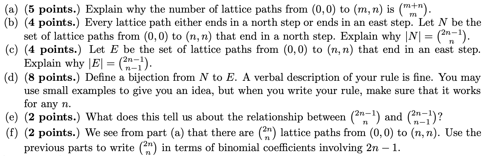 Solved A lattice path is a path made of line segments that | Chegg.com