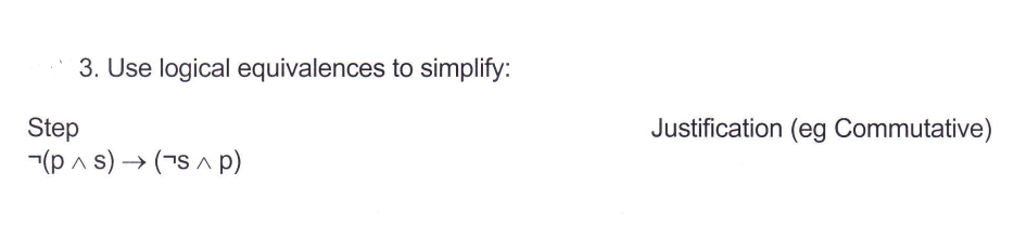 Solved 3. Use logical equivalences to simplify: | Chegg.com