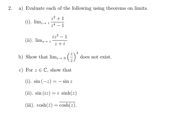 Solved 2. a) Evaluate each of the following using theorems | Chegg.com