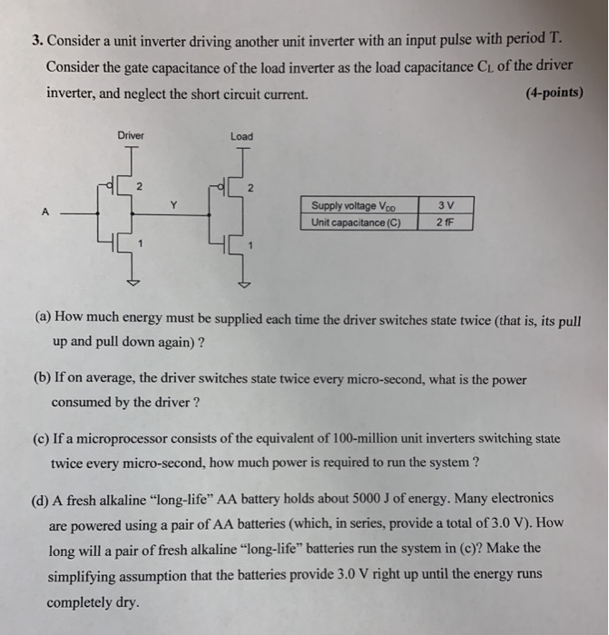 3. Consider a unit inverter driving another unit | Chegg.com