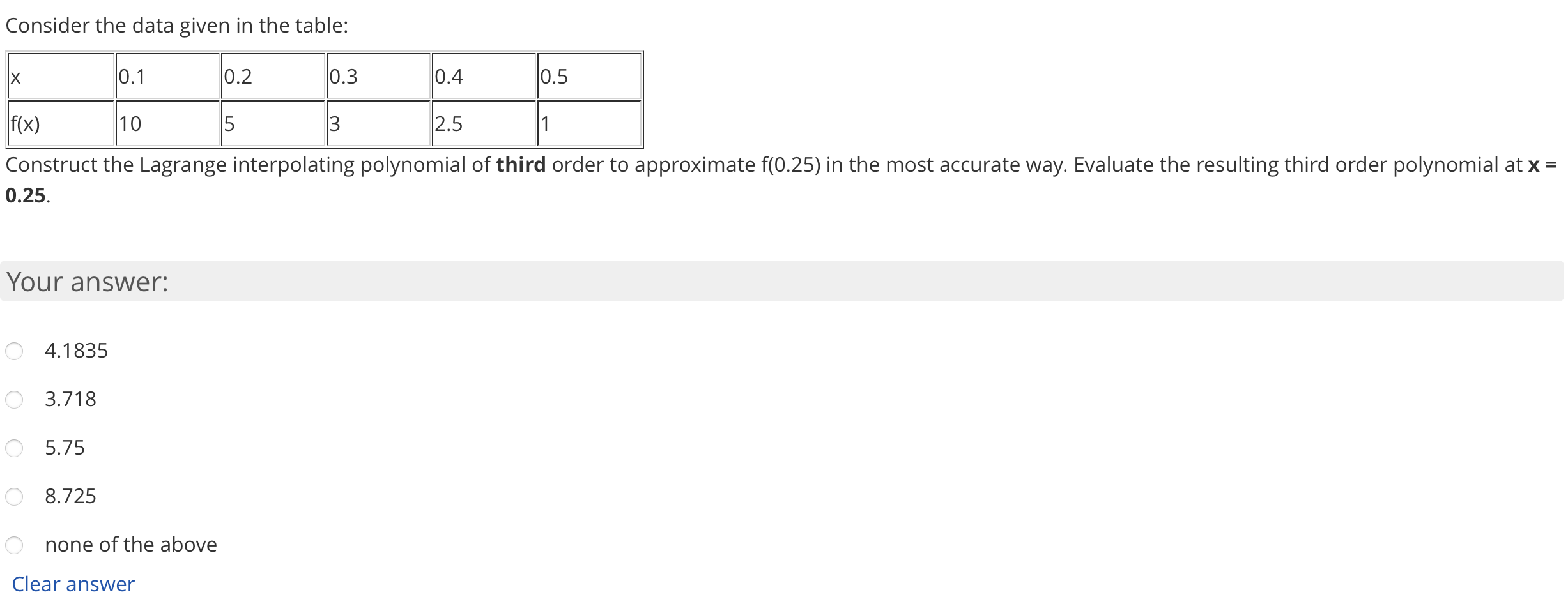 Solved Consider the data given in the table: X 0.1 10.2 0.3 | Chegg.com