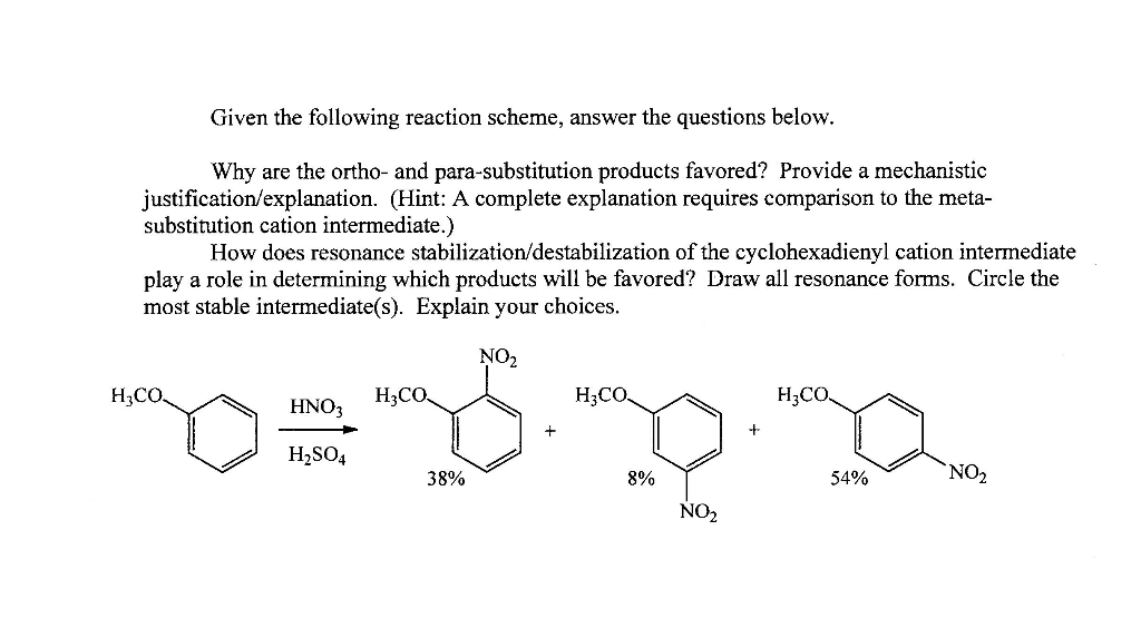 Solved Given the following reaction scheme, answer the | Chegg.com