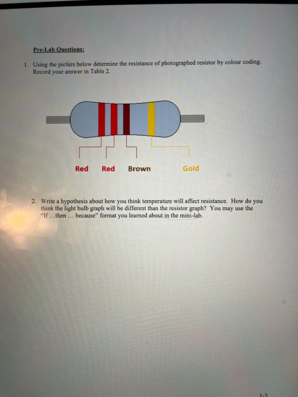 Solved 1. Using the picture below determine the resistance | Chegg.com