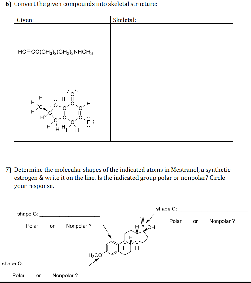 Solved Convert the given compounds into skeletal | Chegg.com