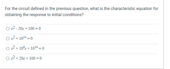 For the circuit defined in the previous question, | Chegg.com