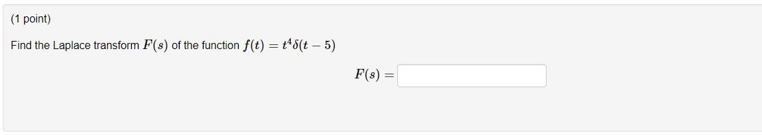 Solved Find the Laplace transform F(s) of the function | Chegg.com
