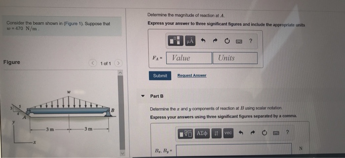 Solved Determine the magnitude of reaction at A. Express | Chegg.com