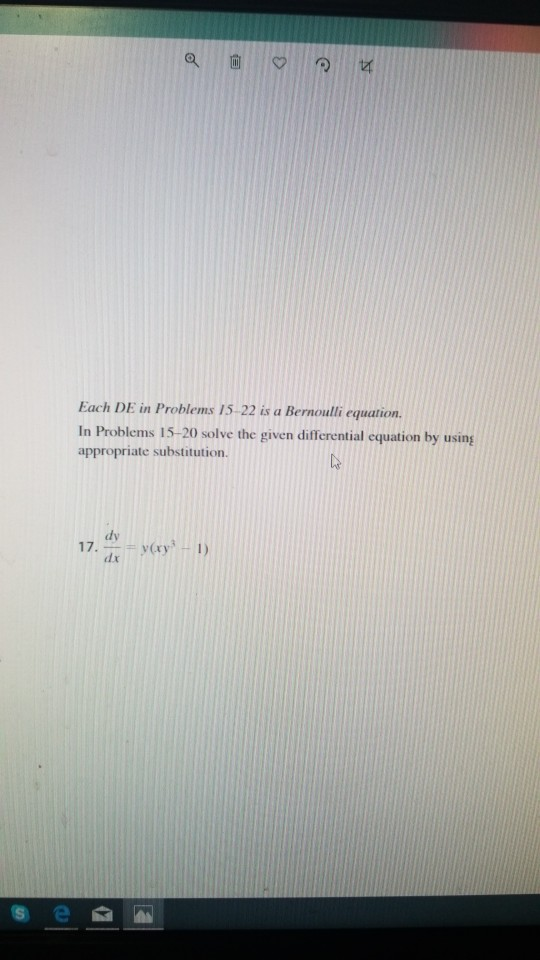Solved Differential Equation Bernoulli Problem I don't | Chegg.com