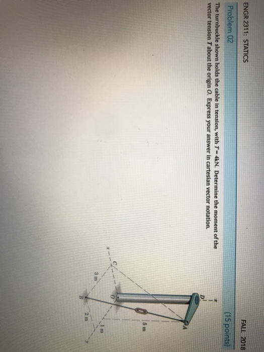 Solved ENGR 2311: STATICS FALL 2018 Problem 02 The turnn | Chegg.com