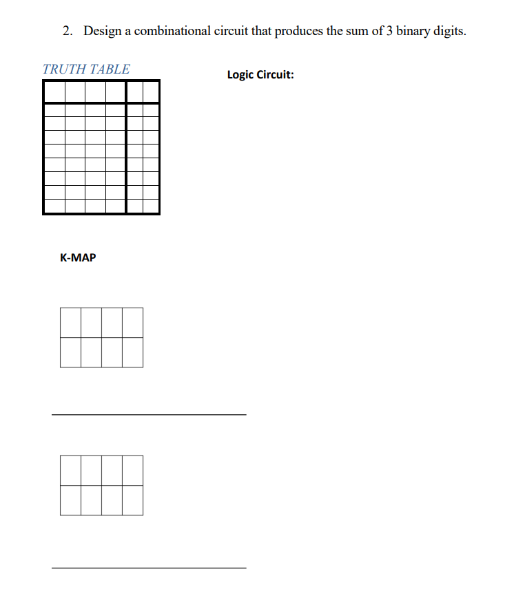 Solved 2. Design a combinational circuit that produces the | Chegg.com