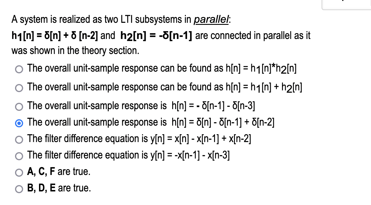 Solved A system is realized as two LTI subsystems in | Chegg.com