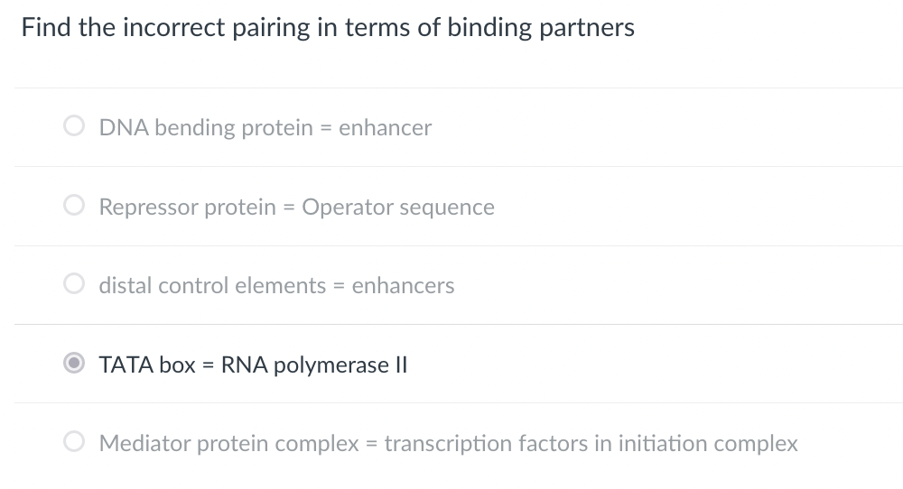 Solved Find the incorrect pairing in terms of binding | Chegg.com