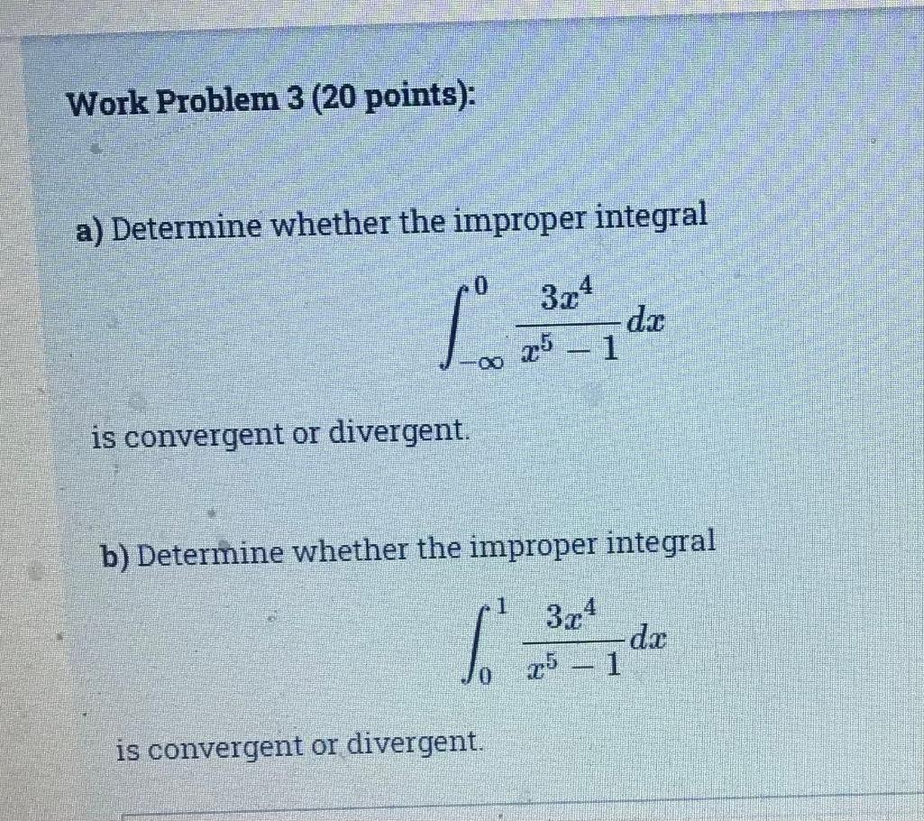 Solved Work Problem 3 (20 points): a) Determine whether the | Chegg.com Solved Work Problem 3 (20 points): a) Determine whether the | Chegg.com