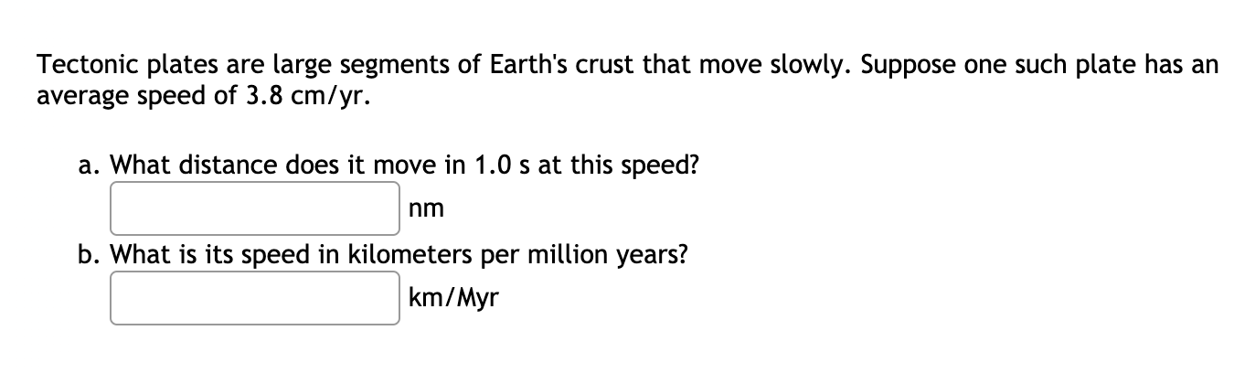 Solved Tectonic plates are large segments of Earth's crust | Chegg.com