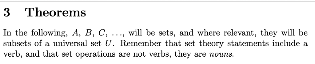 Solved 3 Theorems In the following, A, B, C, ..., will be | Chegg.com