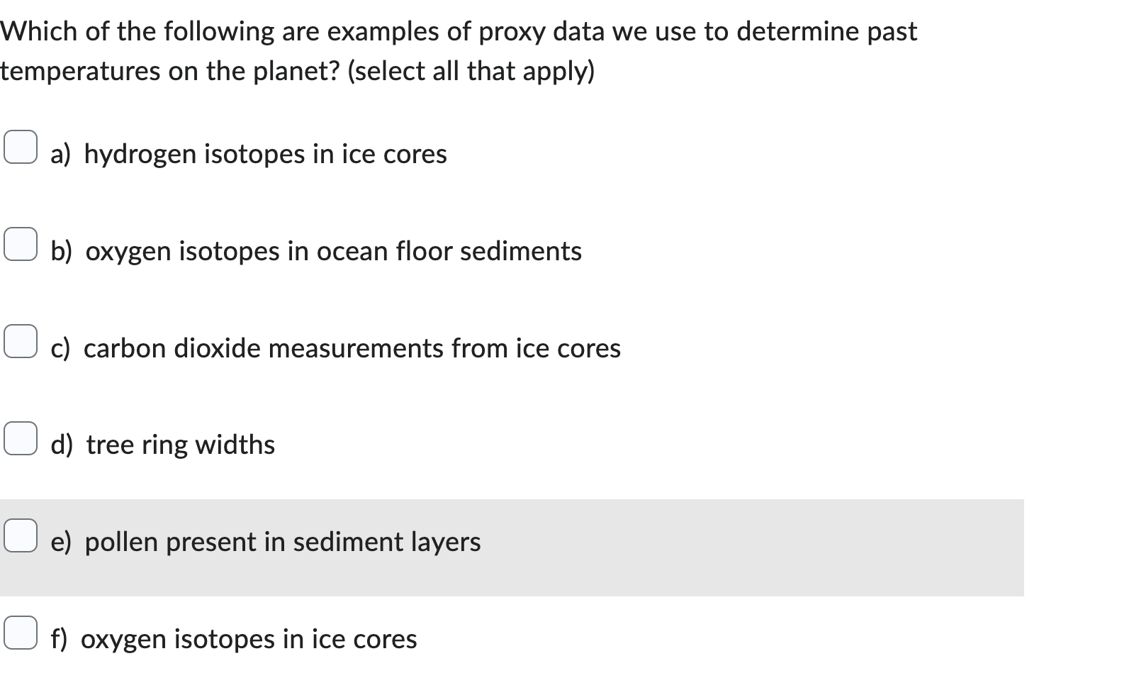 High Quality SOLUTION Which of the following are examples of proxy data we | Chegg.com