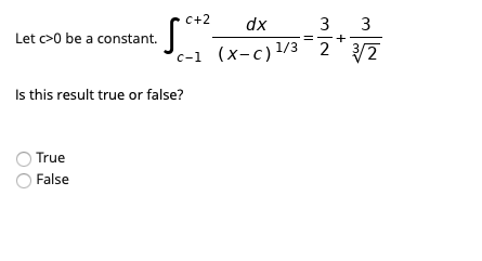Solved C+2 Let > be a constant. 5 C+2 II dx 3 3 C-1 | Chegg.com