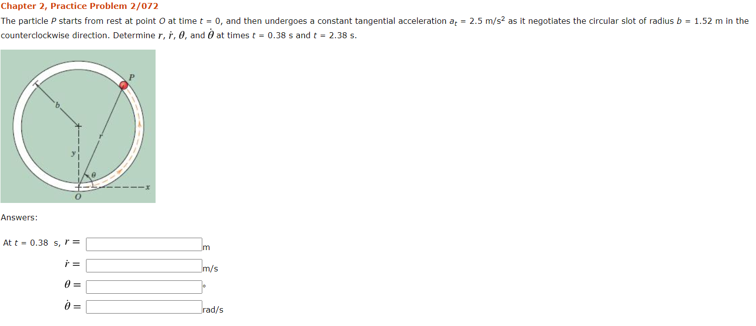 Solved Chapter 2, Practice Problem 2/072 The particle P | Chegg.com