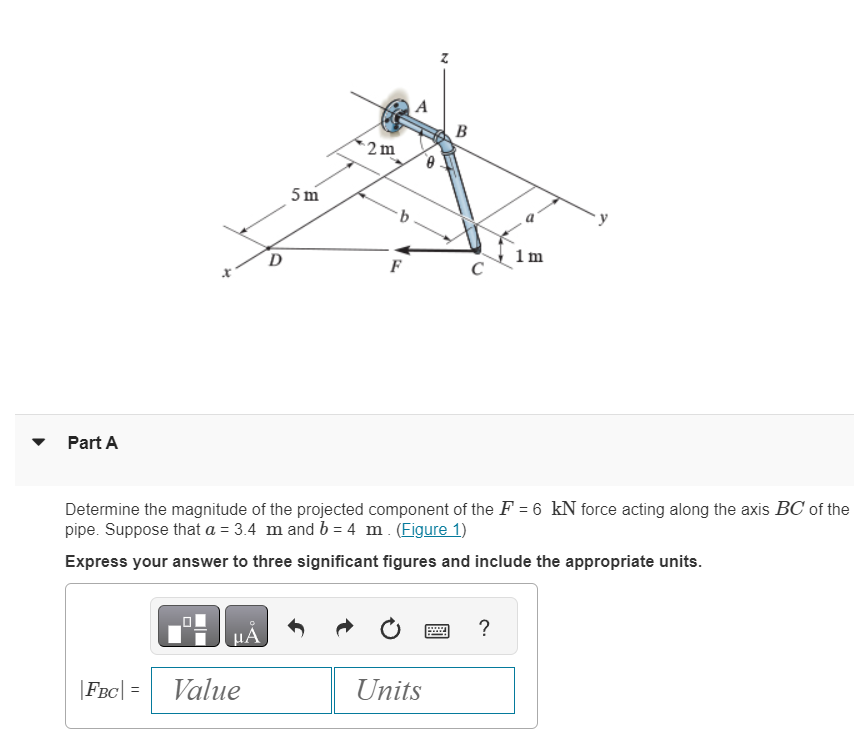 Solved Part Adetermine The Magnitude Of The Projected
