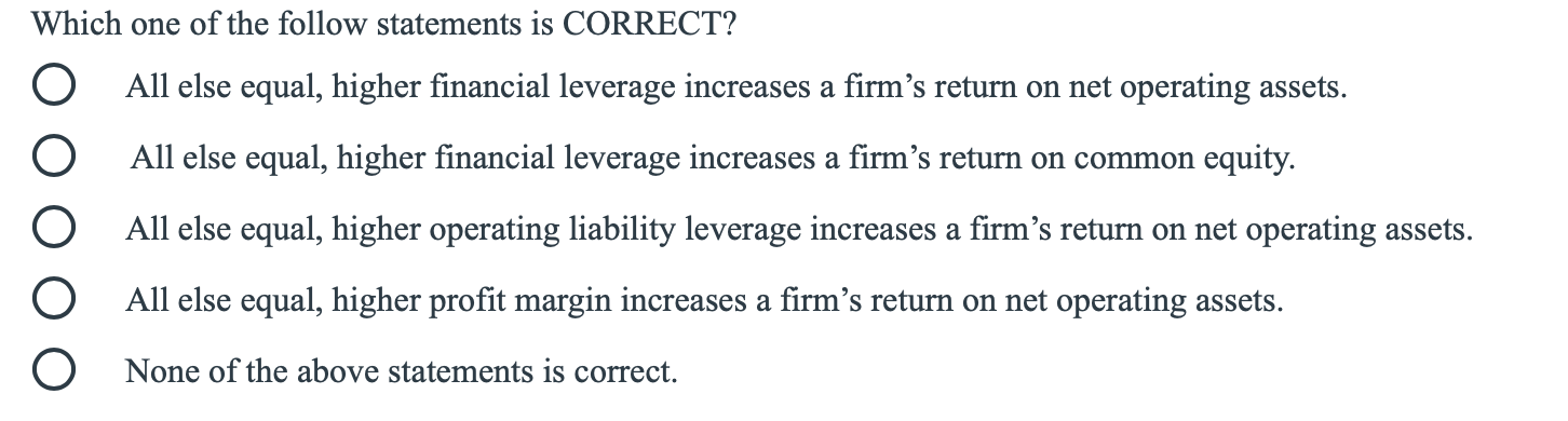 Solved Which one of the follow statements is CORRECT? All | Chegg.com