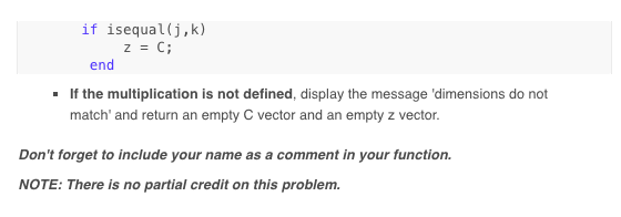 if isequal (j,k) end =C; if isequal (j,k) z=C; end - | Chegg.com
