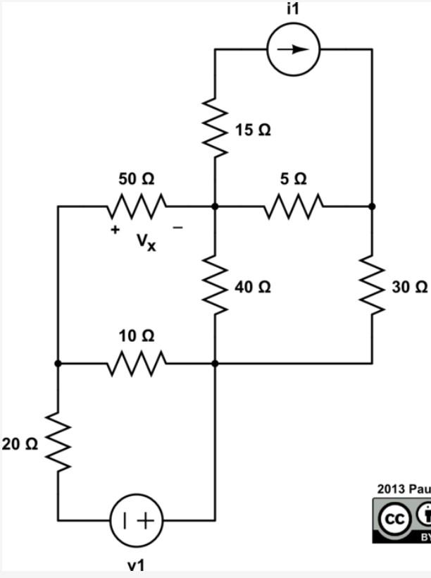 Solved In the circuit below, v1 = 8 V and i1 = -2 A. Use | Chegg.com