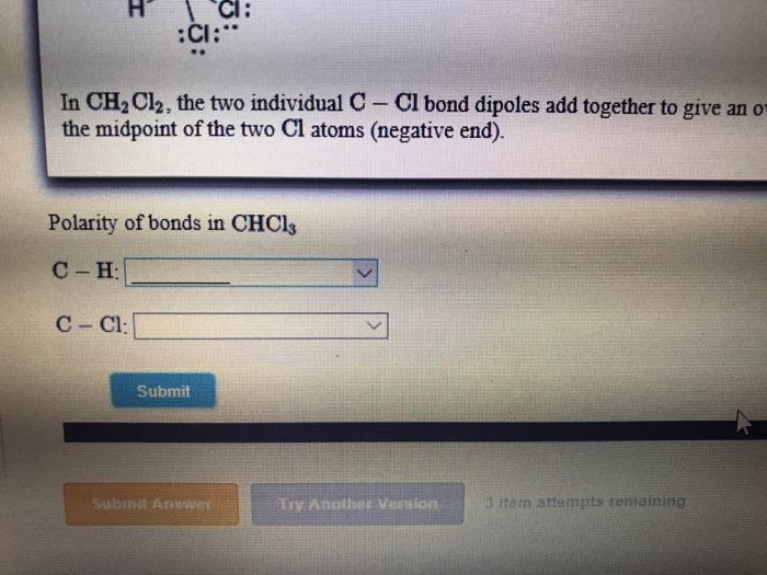 Solved Polarity of bonds in CHCl3 | Chegg.com
