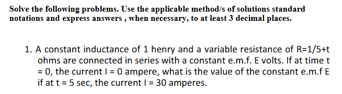 Solved Solve the following problems. Use the applicable | Chegg.com