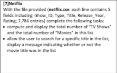 Solved [7]Netflix With the file provided (netflix.csv: each | Chegg.com