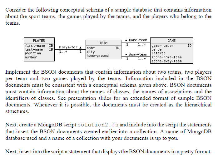 Consider the following conceptual schema of a sample | Chegg.com