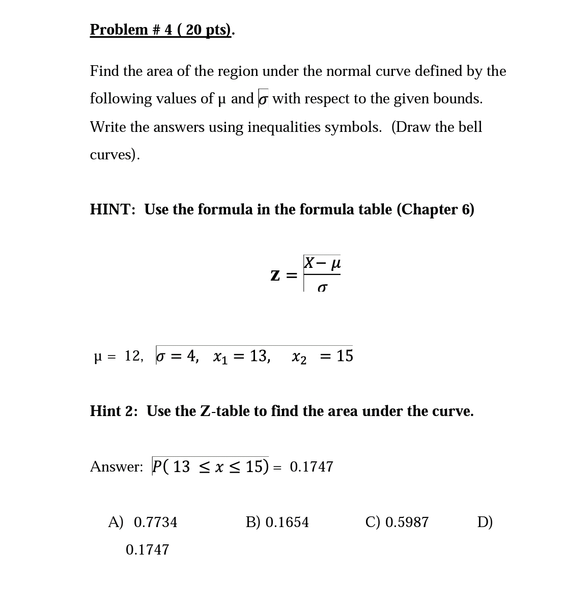Solved Problem \\# 4 ( 20 pts). Find the area of the region | Chegg.com