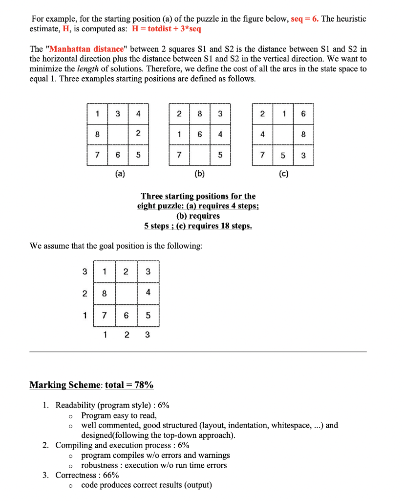 Solved Programming Part: Search Algorithms Applied to the | Chegg.com