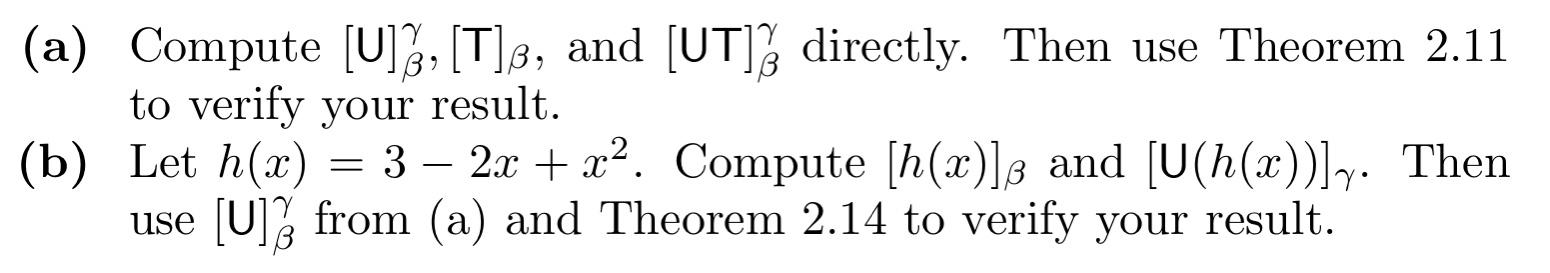 Solved Let g(x)=3+x. Let T:P2(R)→P2(R) and U:P2(R)→R3 be the | Chegg.com
