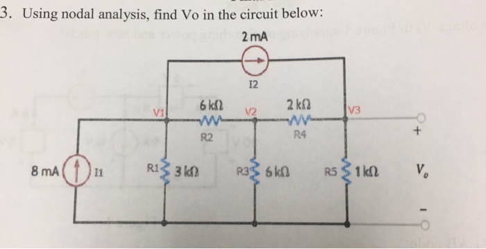 Solved Using nodal analysis, find Vo in the circuit below: | Chegg.com