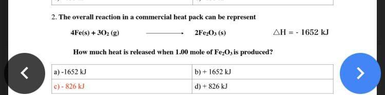 Solved 2. The overall reaction in a commercial heat pack can | Chegg.com