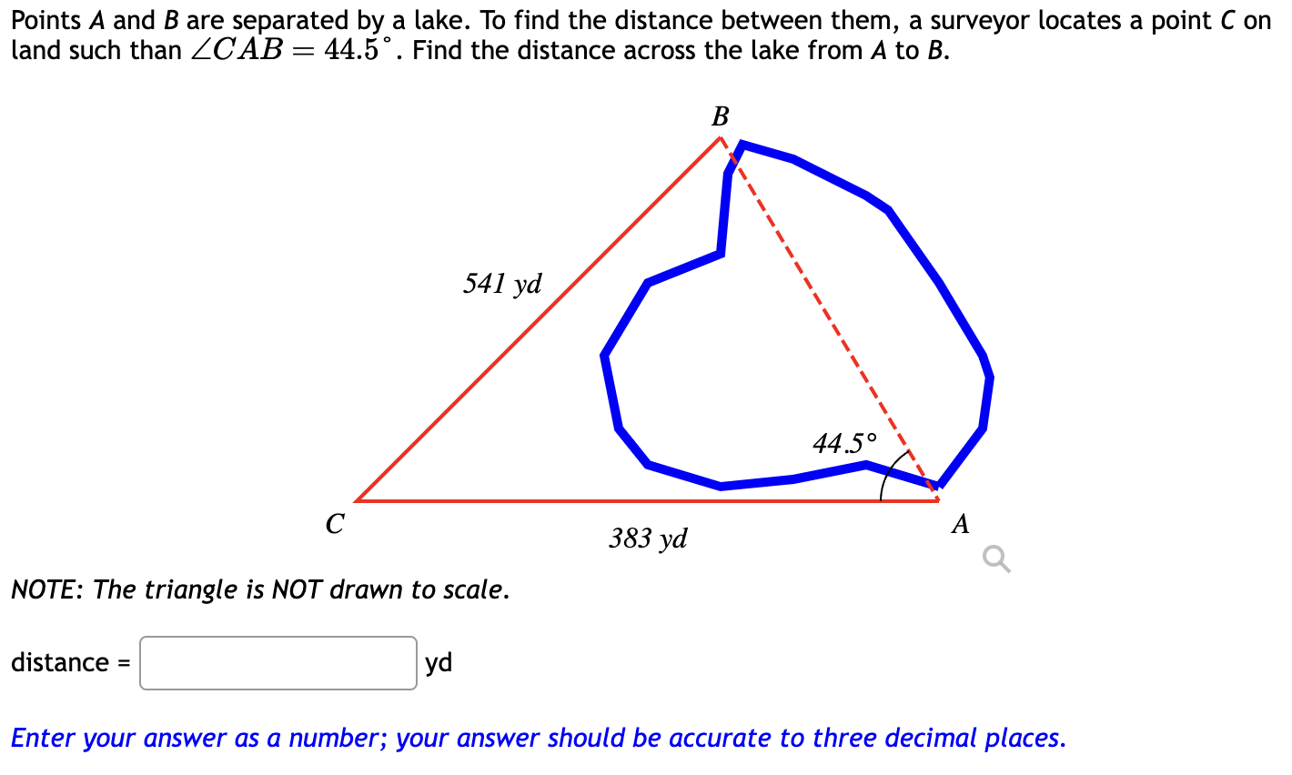 Solved Points A and B are separated by a lake. To find the | Chegg.com
